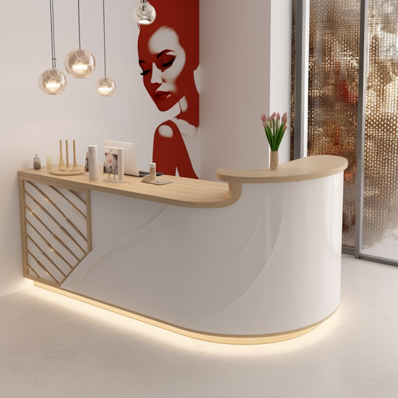 Transform Your Salon's Reception Area with a Customized Desk Design ...