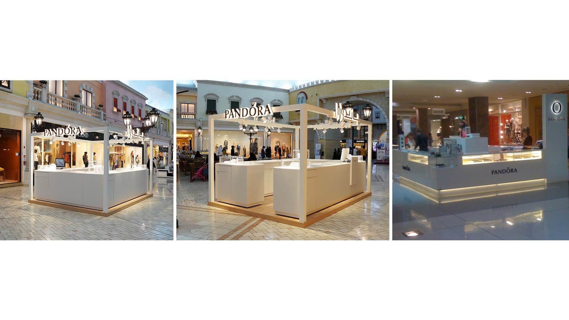 Display design of display cabinet of Pandora jewelry kiosk - M2 Retail