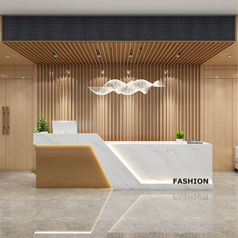 Elevate Your Salon with the Lada Marble Reception Desk — M2 Retail