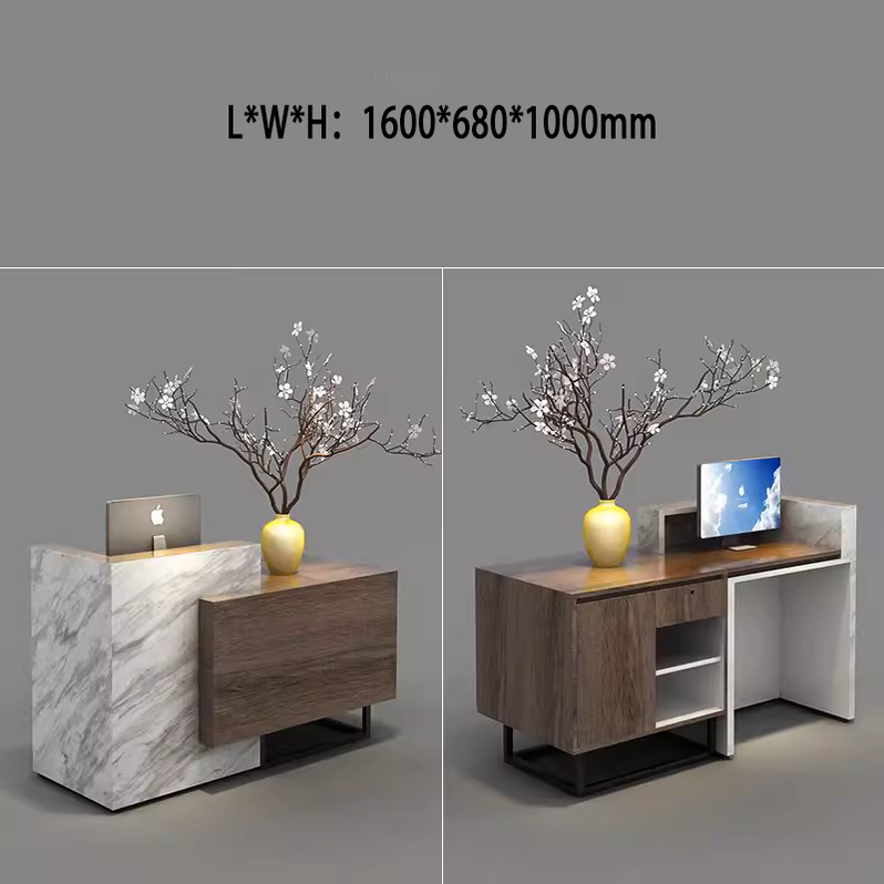 Cers Large Custom Modern Marble Office Reception Desk — M2 Retail