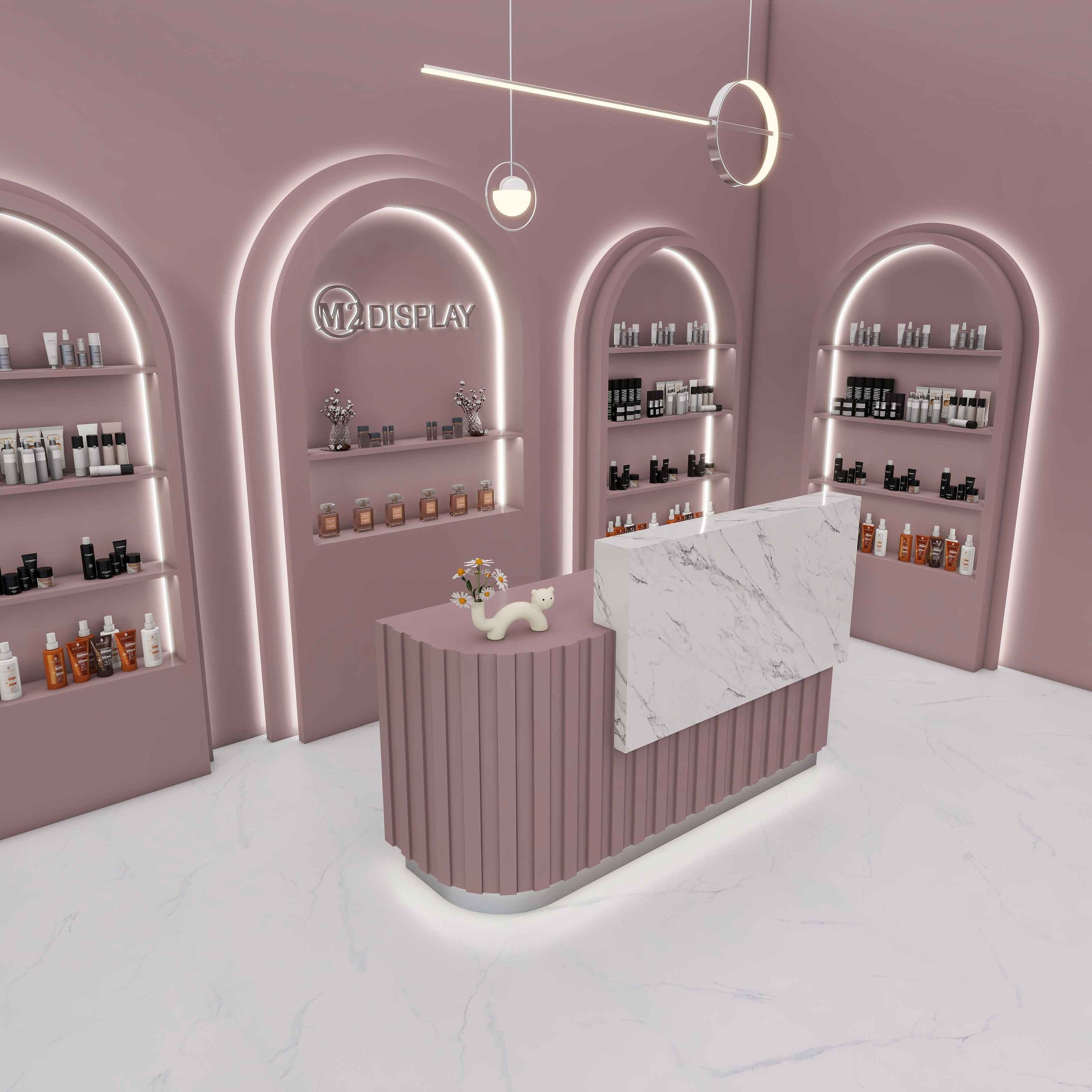 Dora Custom Marble Reception Desk — M2 Retail