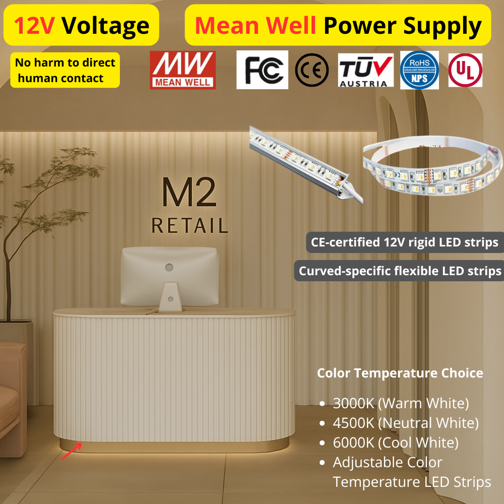 12V LED Strips Skirt Lighting — M2 Retail
