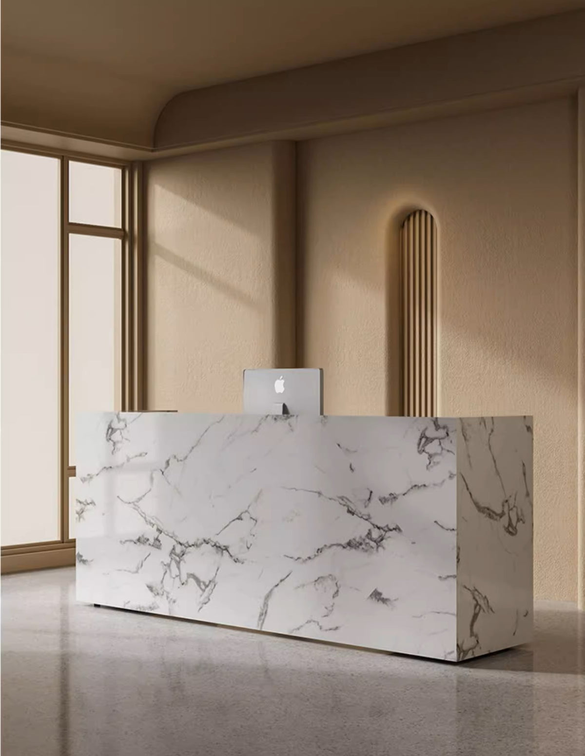 Cato Custom Rectangular Marble Cashier Counter and Reception desk — M2 ...