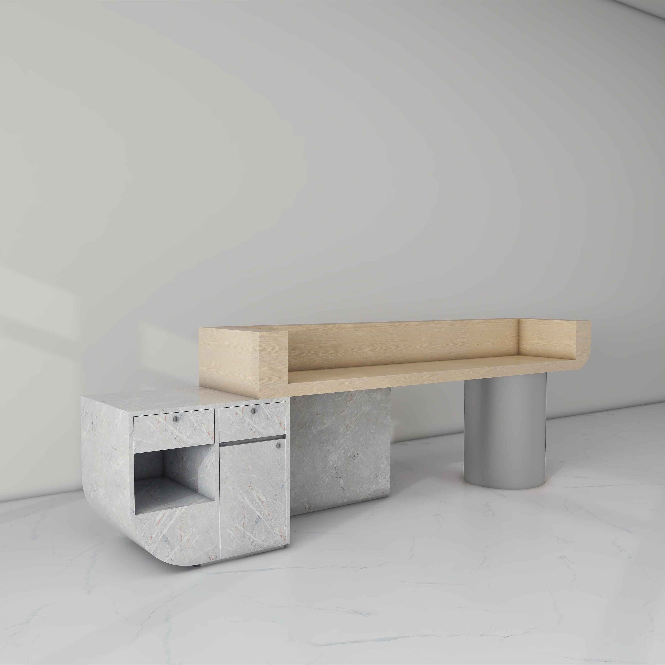 Hyas High-end Custom Reception Desk — M2 Retail