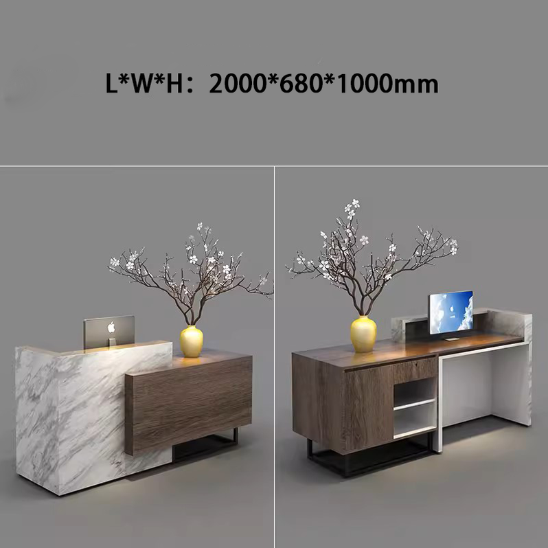Cers Large Custom Modern Marble Office Reception Desk — M2 Retail