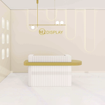 UPGRADED Macron Gold Pencil Reception Desk of High Quality - M2 Retail