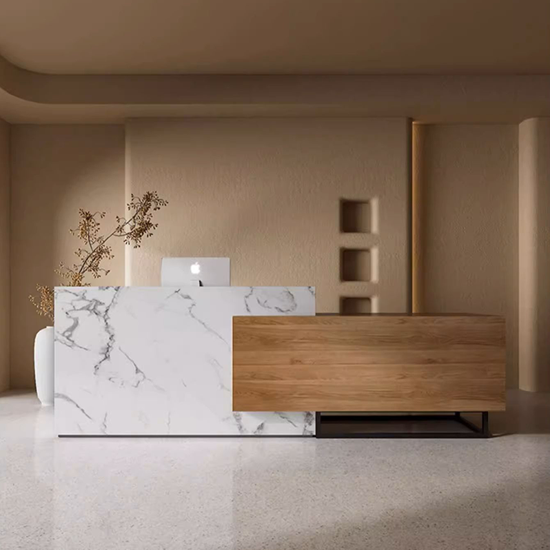 Acis Large Reception Desk for Hotel Lobby and Office Welcome Table — M2 ...