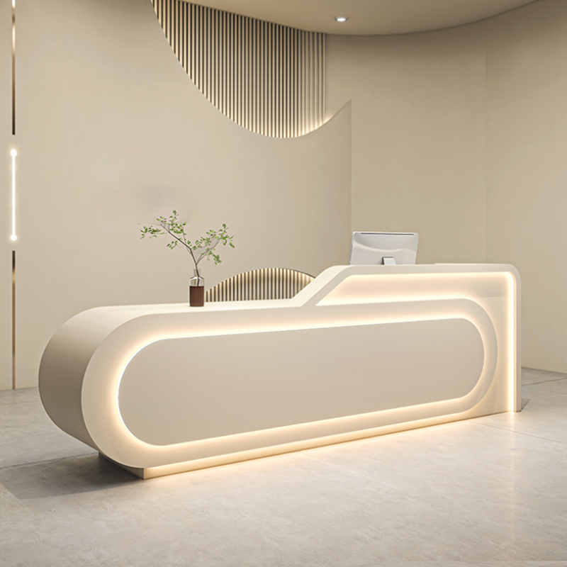 Calais Sleek Big Reception Desk with LED — M2 Retail