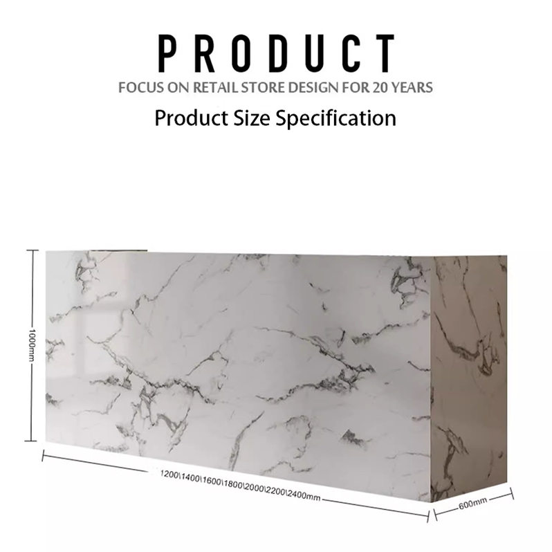 Cato Custom Rectangular Marble Cashier Counter and Reception desk — M2 ...