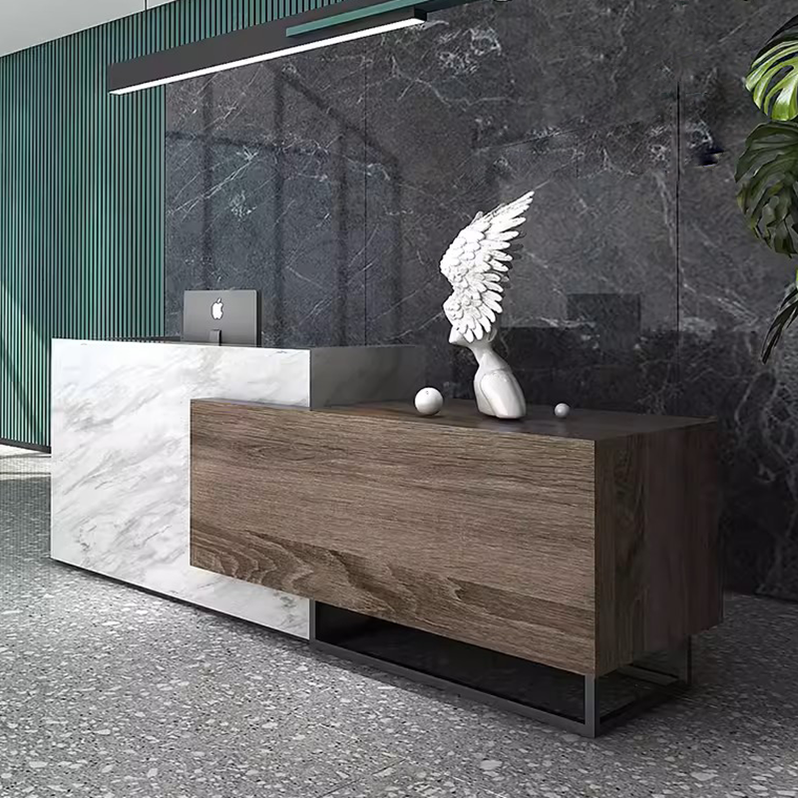 Cers Large Custom Modern Marble Office Reception Desk — M2 Retail