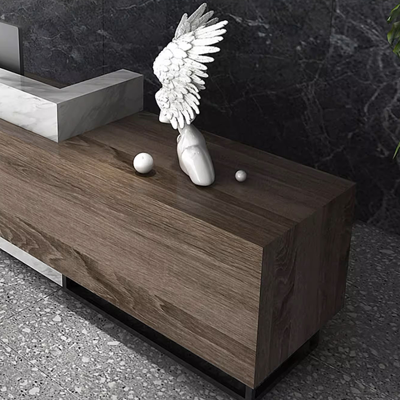 Cers Large Custom Modern Marble Office Reception Desk — M2 Retail