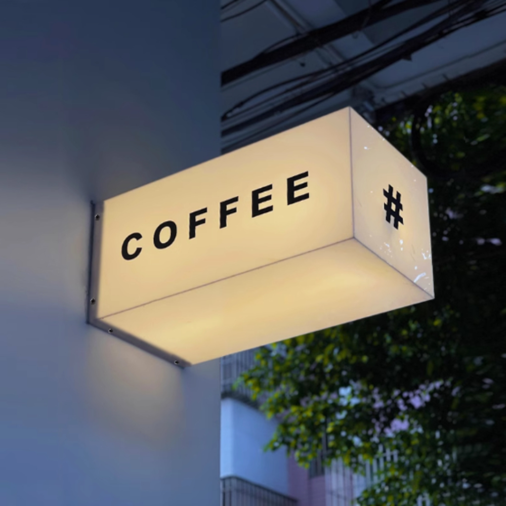 Custom Acrylic Full-Glow Lightbox | Side-Hanging Illuminated Sign for ...