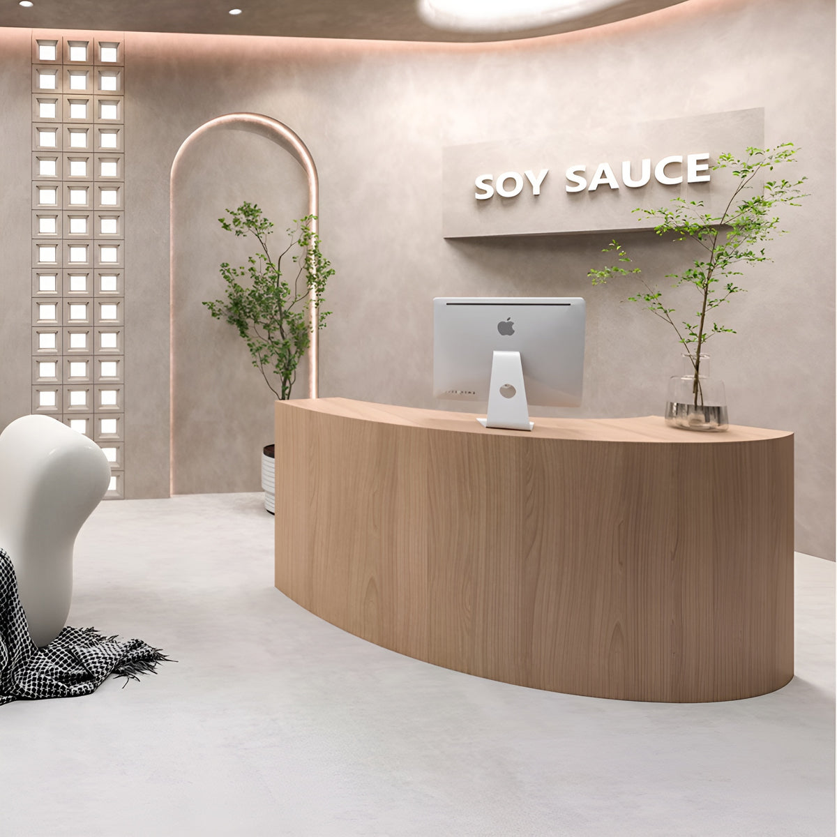 Hades Big Curved Reception Desk — M2 Retail