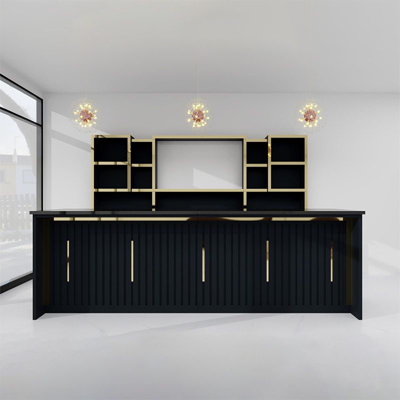 Industrial Style Bar Counter Restaurant Reception Desk Custom Marble C ...