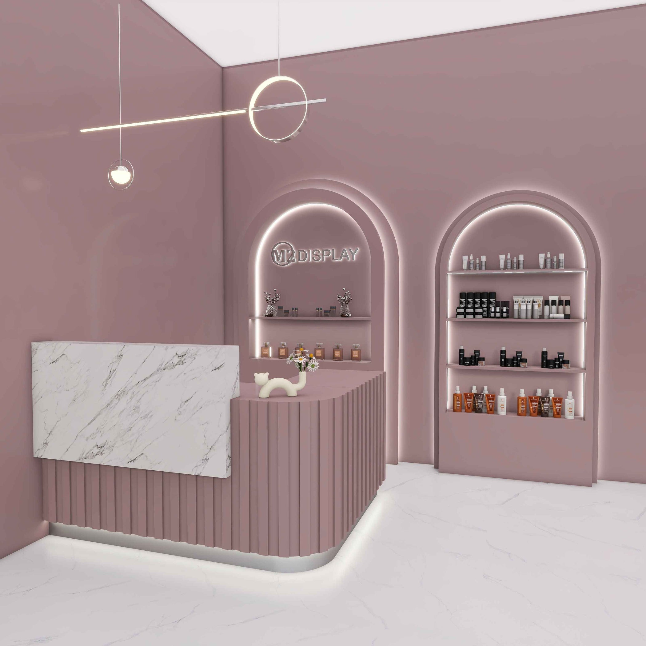 Dora Custom Marble Reception Desk — M2 Retail