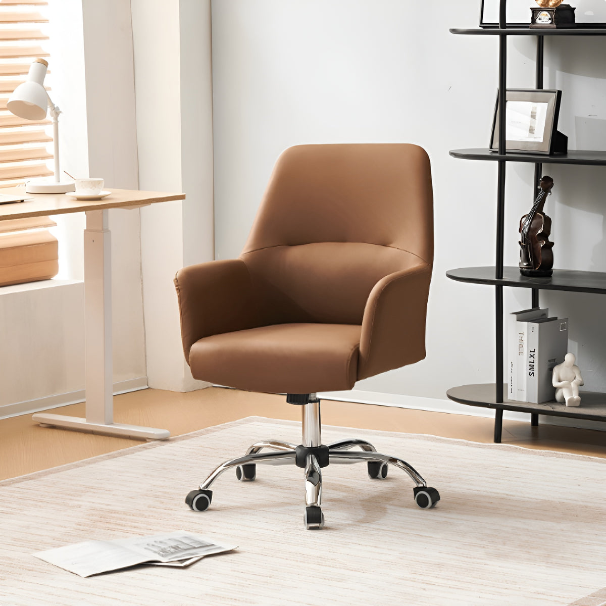 Minimalist Ergonomic Leather Reception Chair — M2 Retail