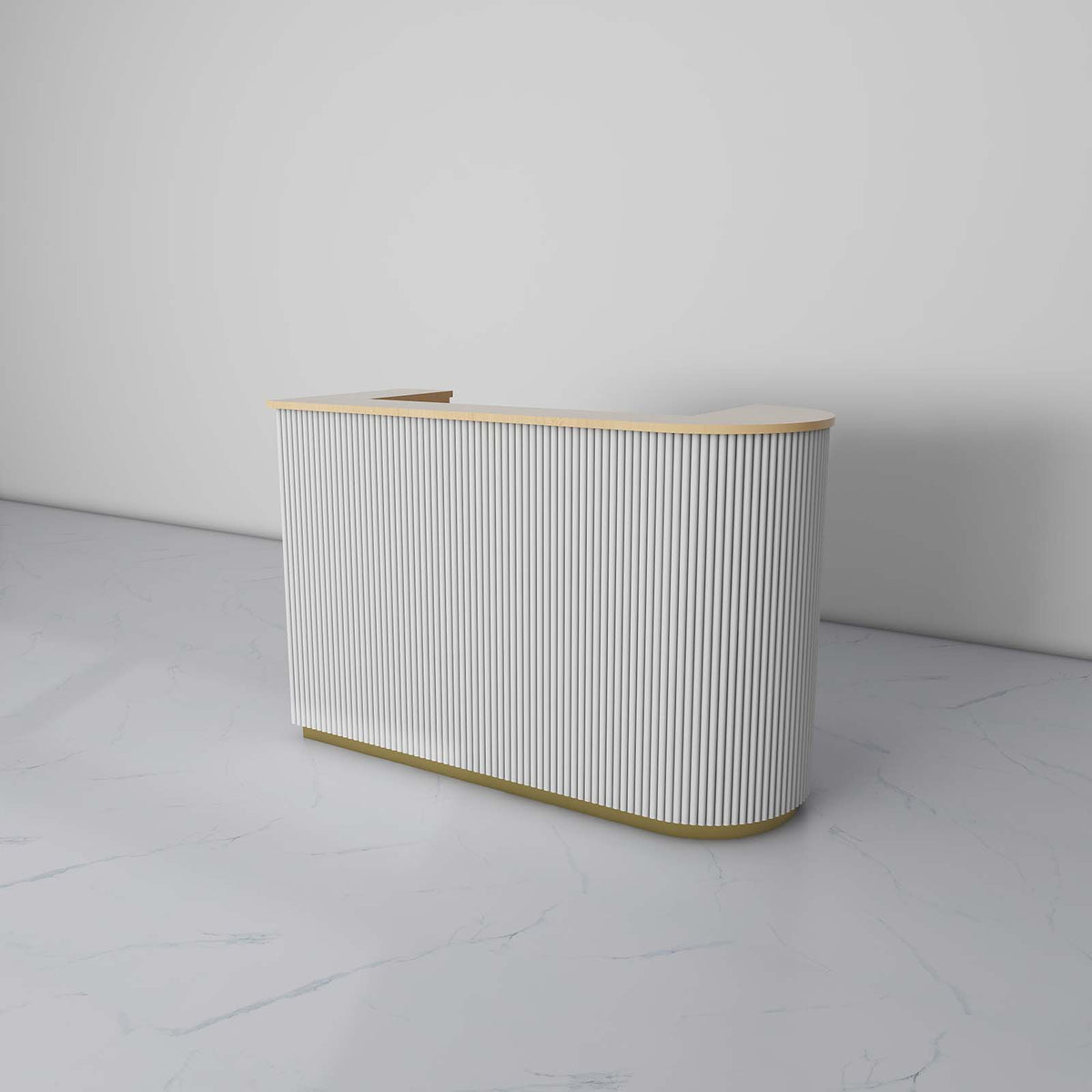 Morandi Octar Custom Rounded Right Angle Reception Desk — M2 Retail