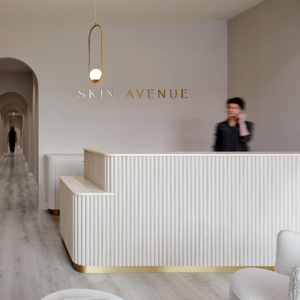 【Pinterest-Inspired】Aella Custom Spa Reception Desk — M2 Retail