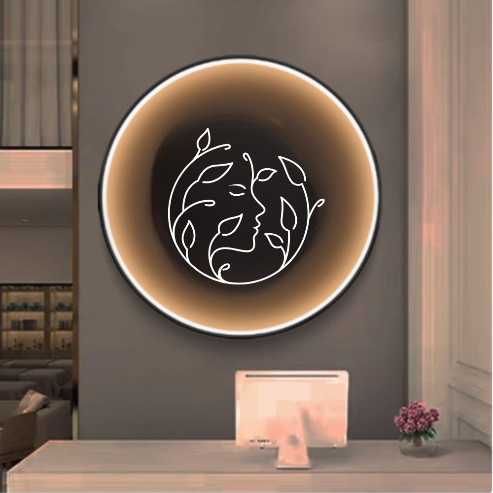Round LED logo sign for beauty salon and yoga studio decoration — M2 Retail