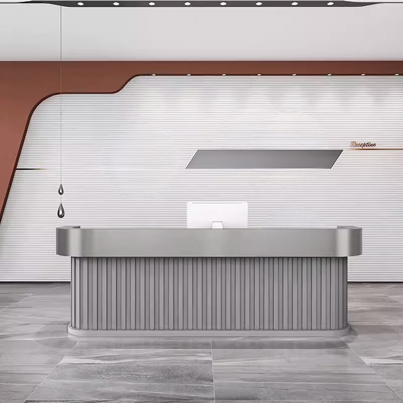 Hebe Modern Design Wooden Trendy Reception Desk — M2 Retail
