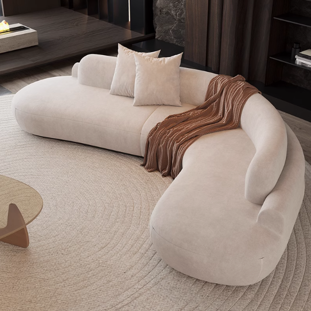 Irregular Curved L-Shaped Sofa - Luxury Trendy Reception Lounge Sofa f ...