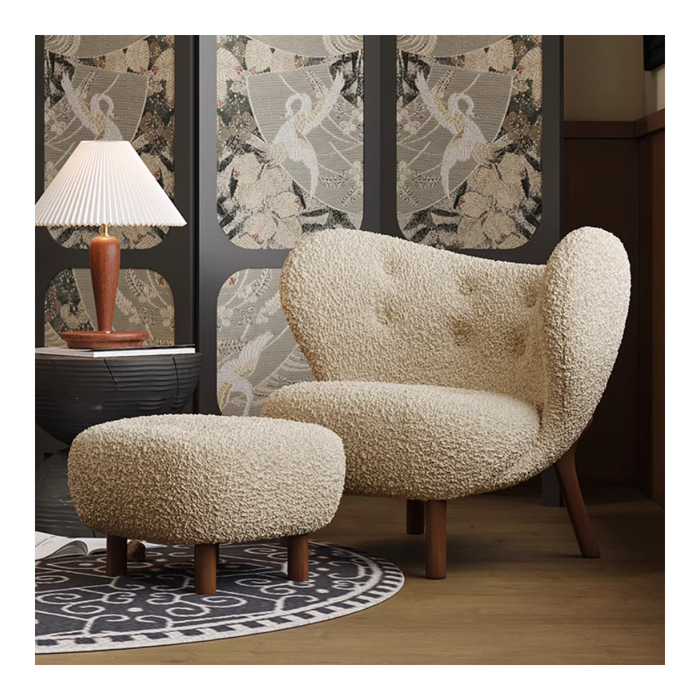 Vintage Cream Lounge Chair for B&B, Beauty Salon Reception Area — M2 Retail