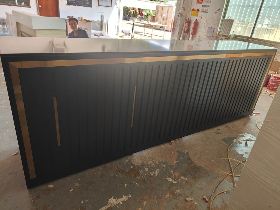 Industrial Style Bar Counter Restaurant Reception Desk Custom Marble C ...