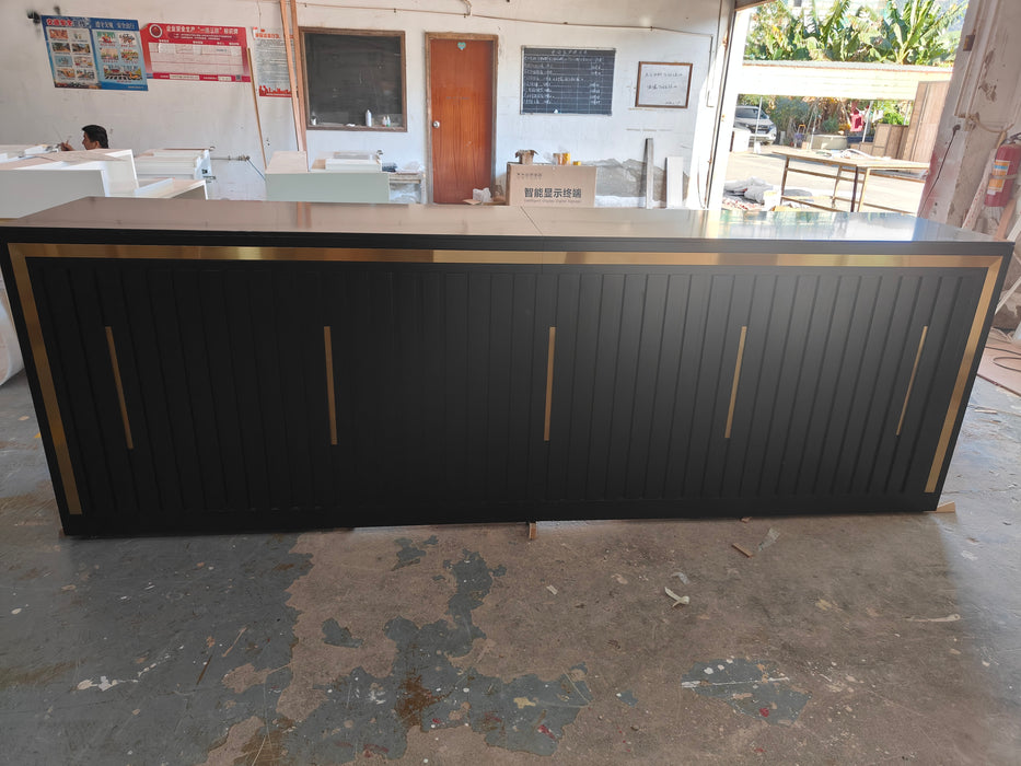Industrial Style Bar Counter Restaurant Reception Desk Custom Marble C ...