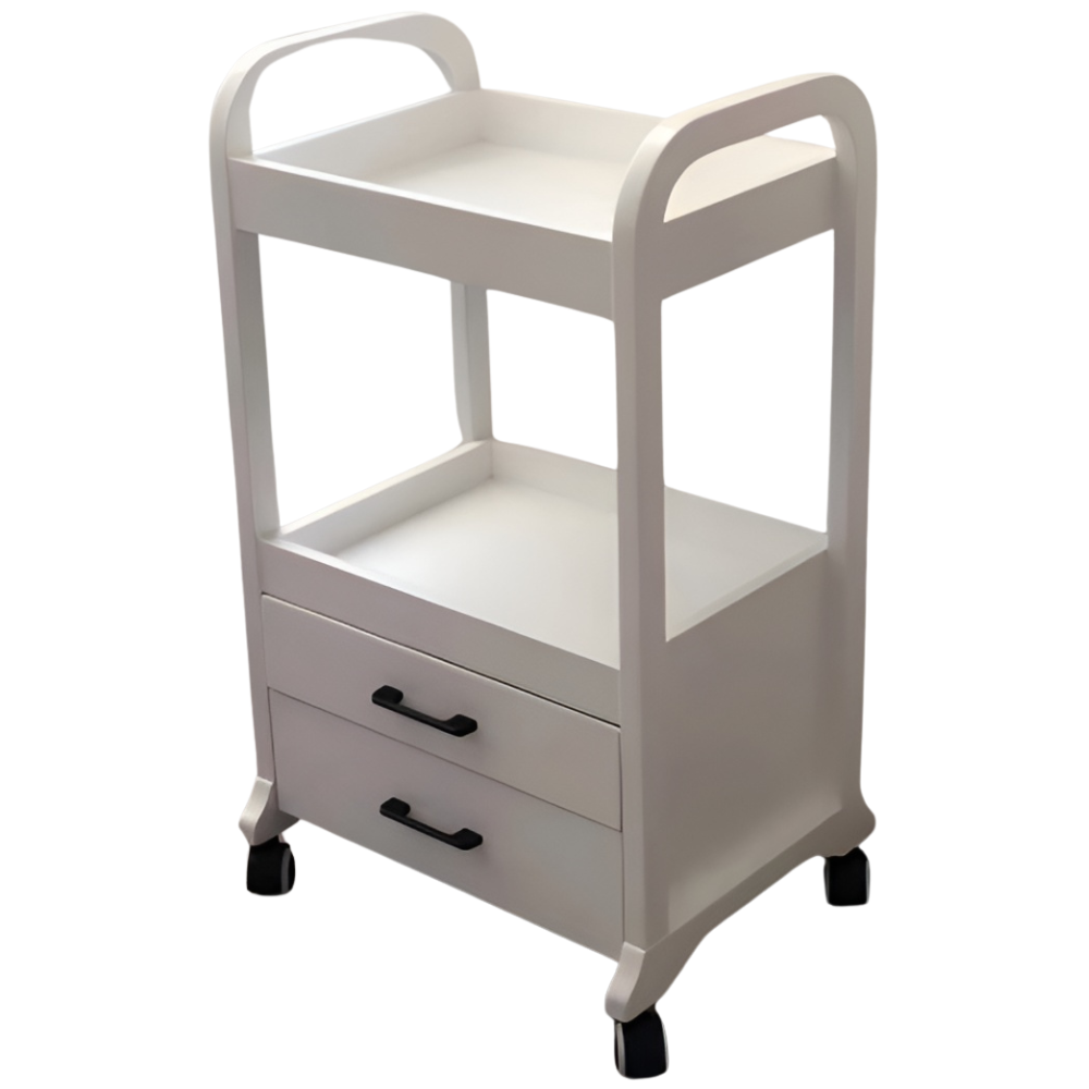 White 3-Tier Rolling Storage Cart — M2 Retail