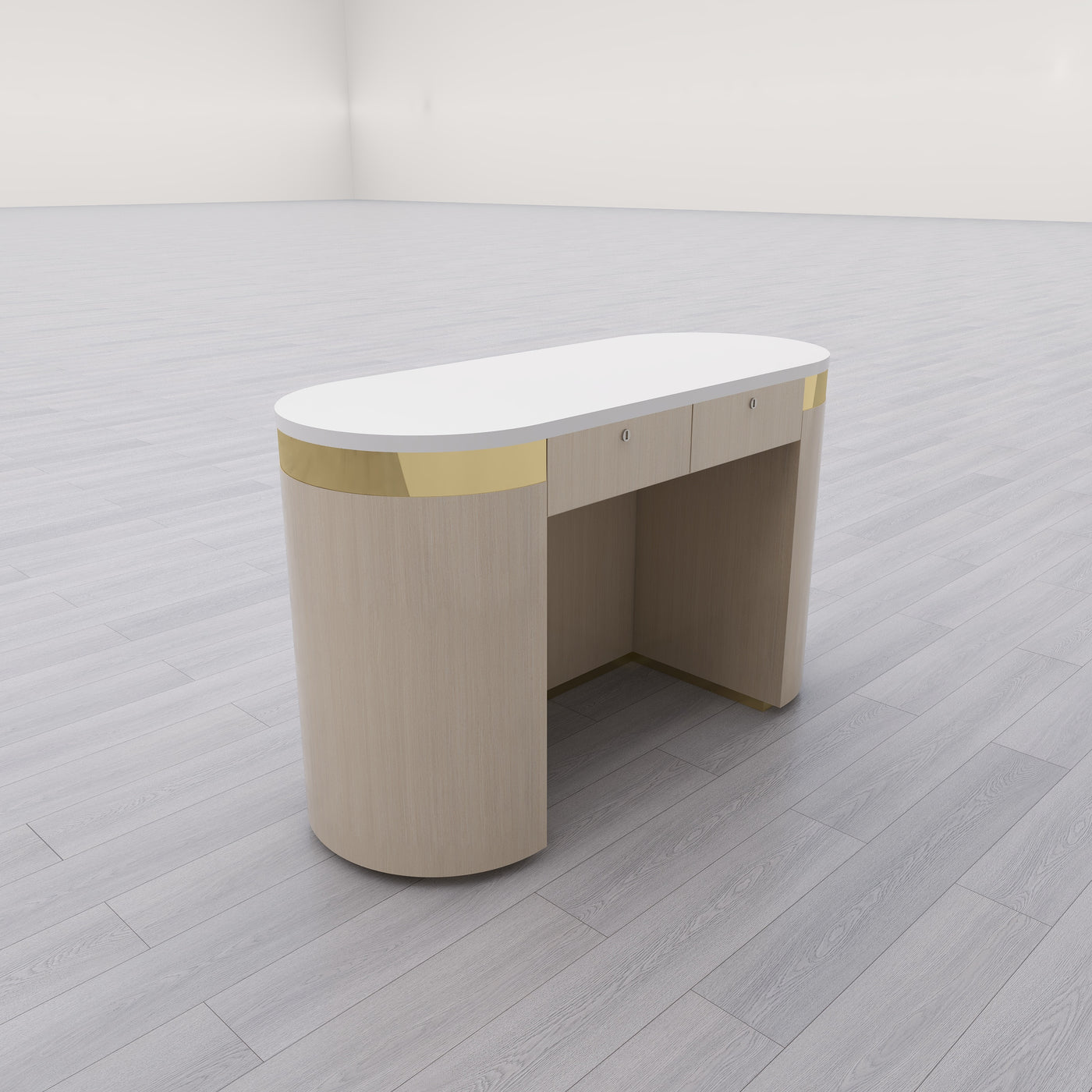Morandi Timber Reception Desk Custom — M2 Retail