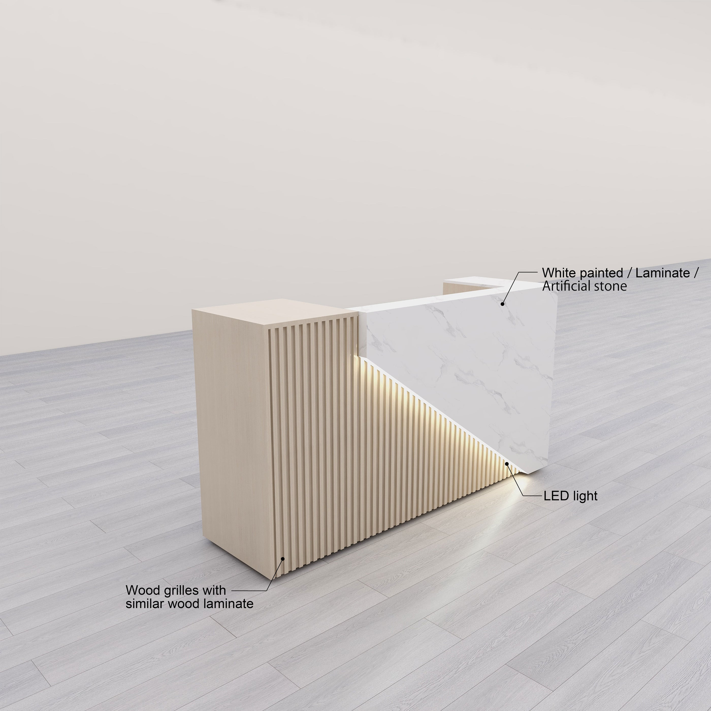 Crius Marble LED Reception Desk — M2 Retail