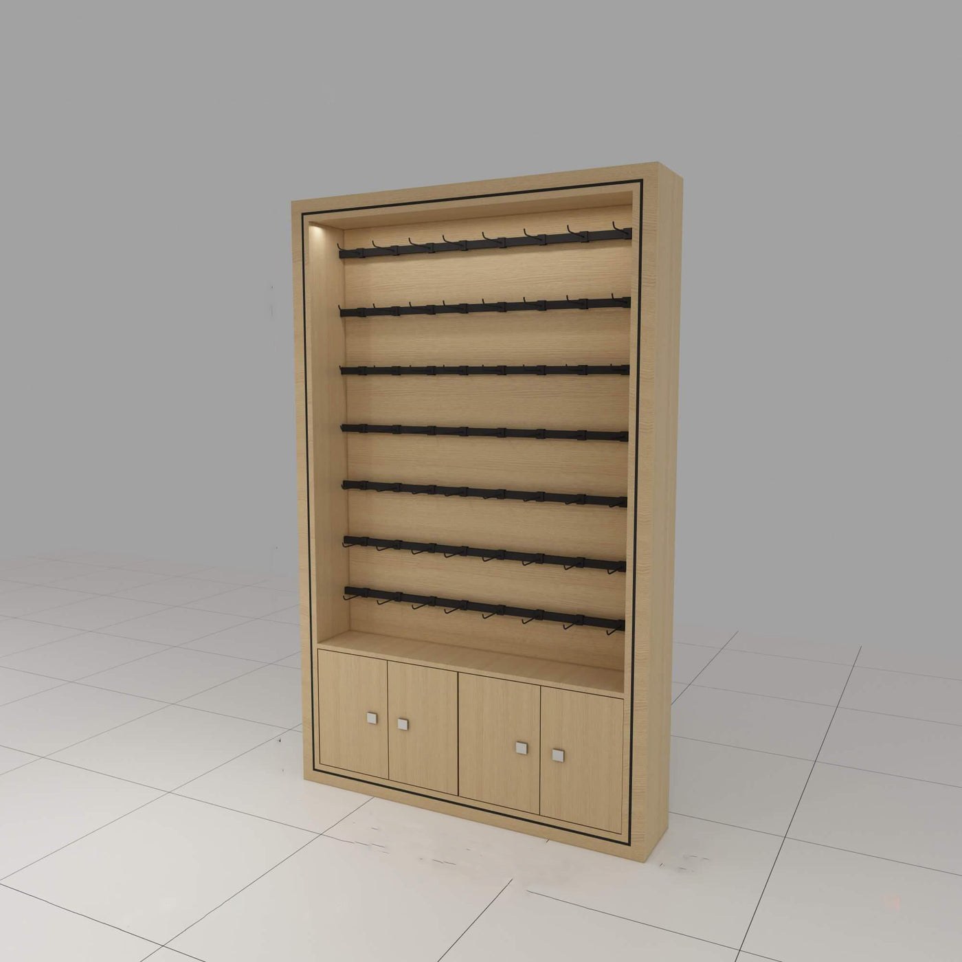 Cell Phone Store Wall Display Cabinet Shelf Hooks Headset Solution for ...