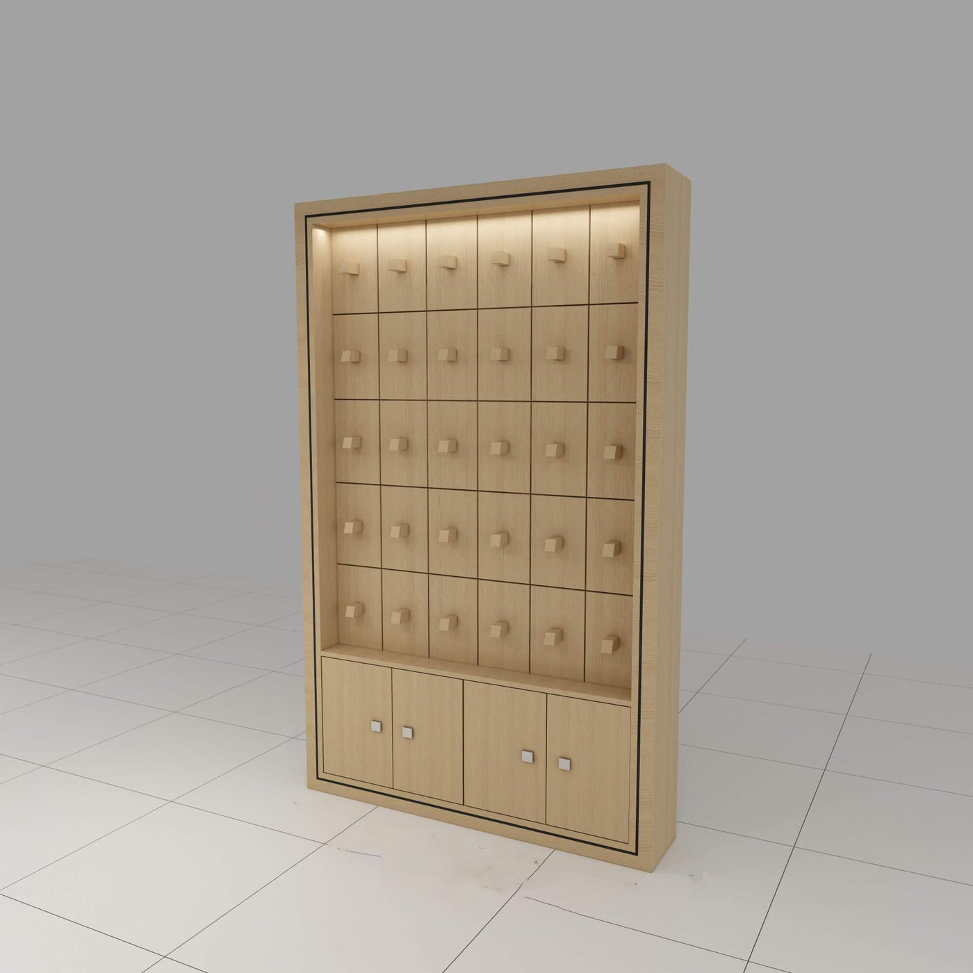 Cell Phone Store Wall Display Cabinet Shelf Hooks Headset Solution for ...