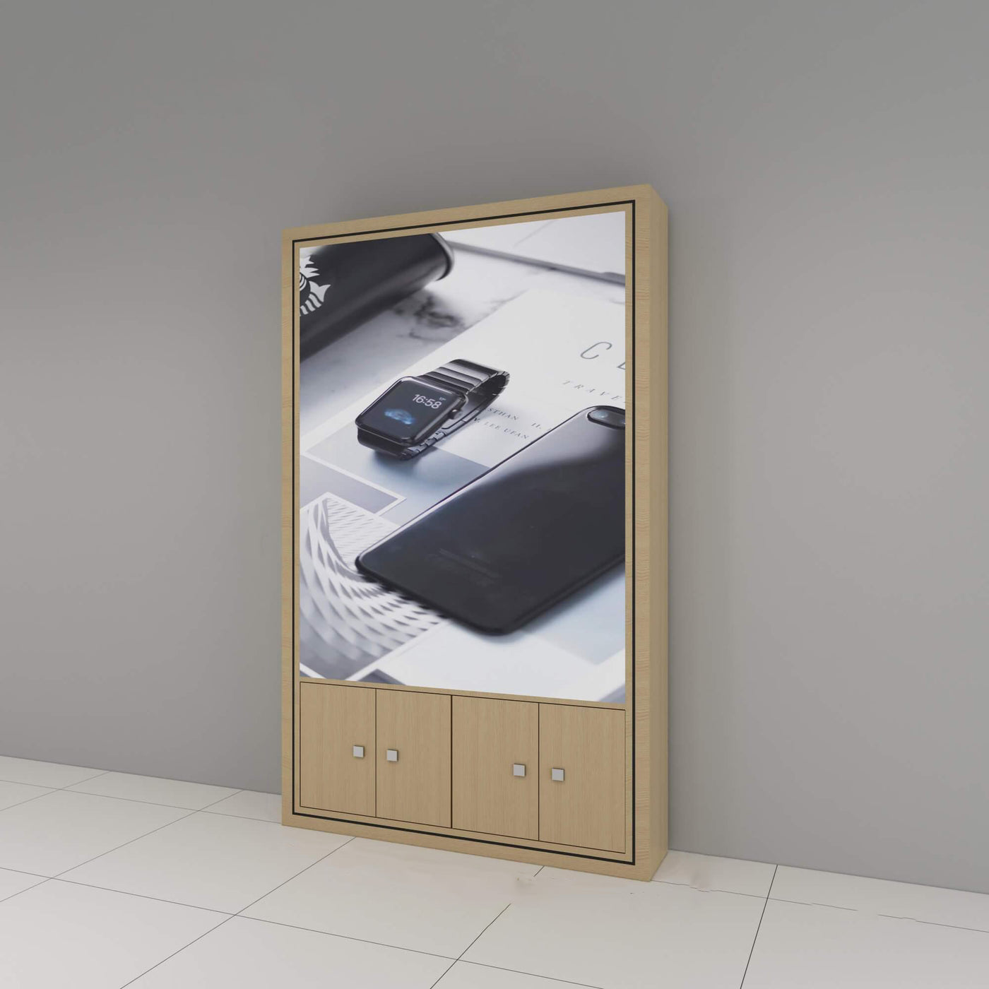 Cell Phone Store Wall Display Cabinet Shelf Hooks Headset Solution for ...