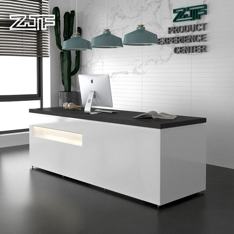 Ina White Reception Desk of High Quality - M2 Retail