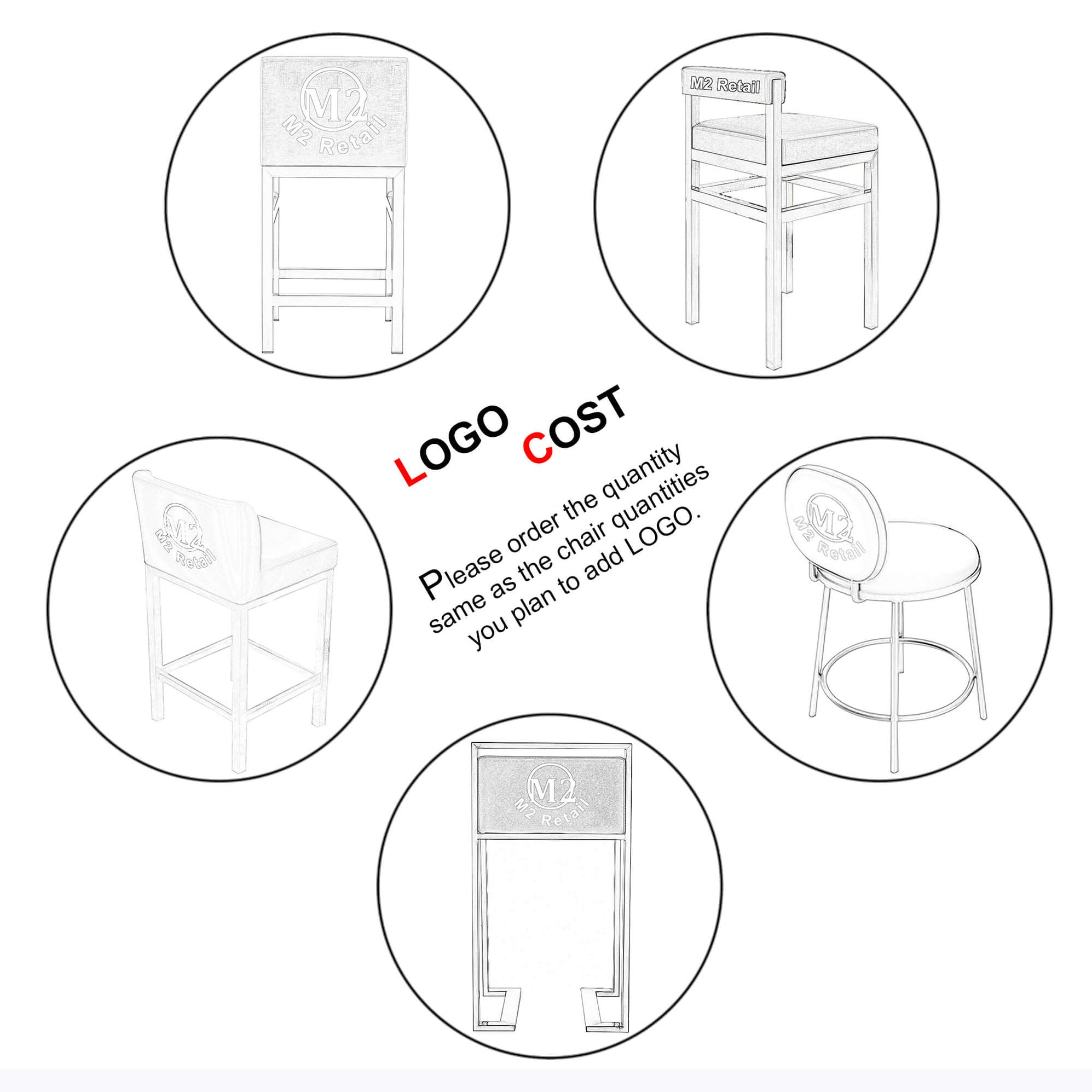 Brushed stainless steel rose gold jewelry chair A — M2 Retail