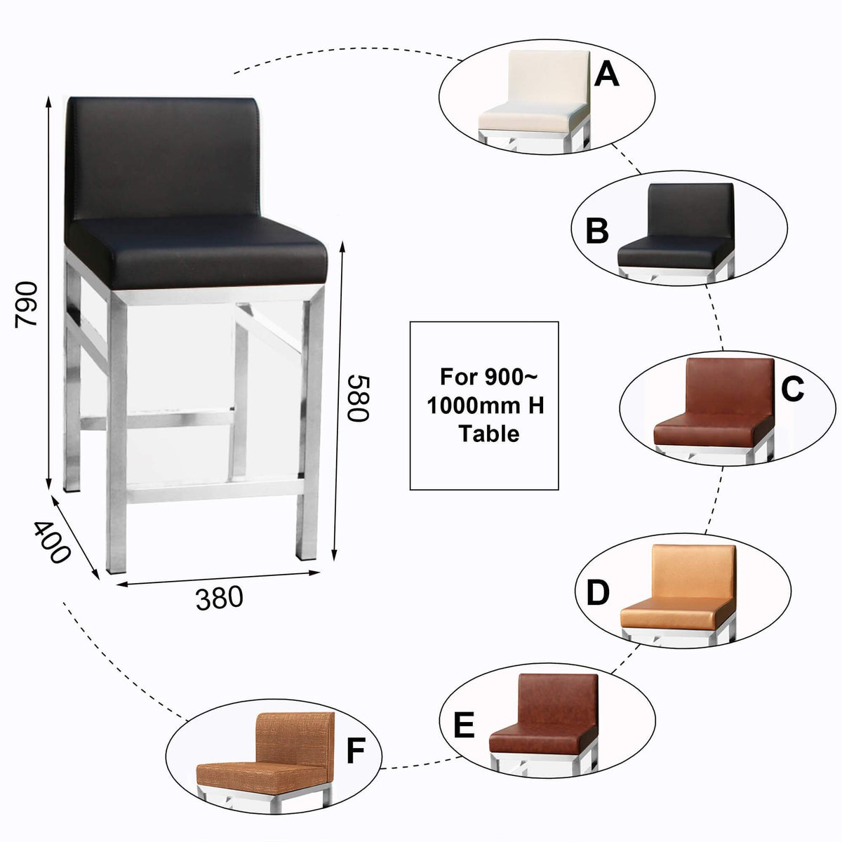 Brushed stainless steel rose gold jewelry chair B — M2 Retail
