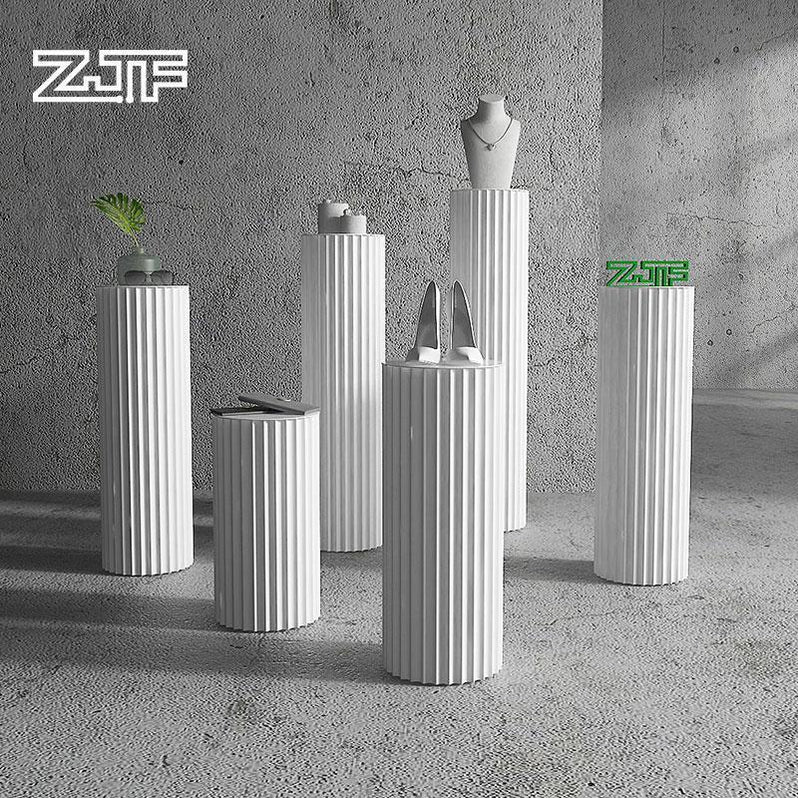 Corrugated White Wood Painting Window Display Props Eyewear Shop Round ...