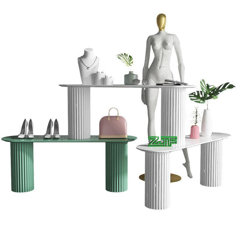 Corrugated White Wood Painting Window Display Props Eyewear Shop Round ...