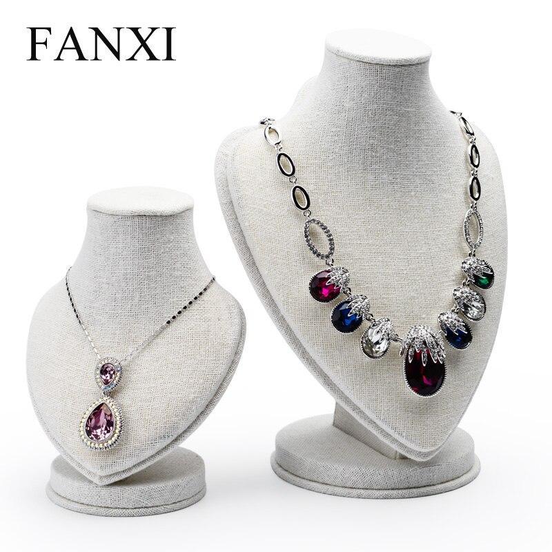 FANXI Creamy White Creative Heart Shape Neck Bust Jewelry Display Rack ...