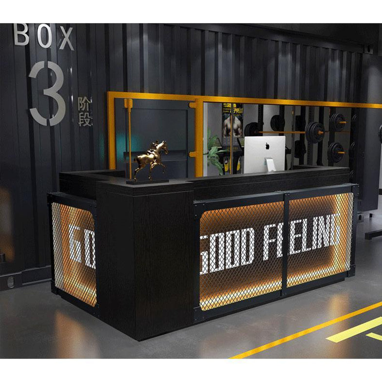 Loft Style Wooden Reception Desk for Clothing Store gym — M2 Retail