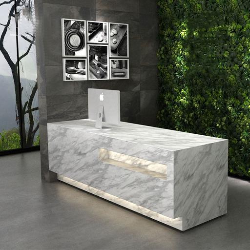 Hera Marble Reception Desk with LED of High Quality - M2 Retail