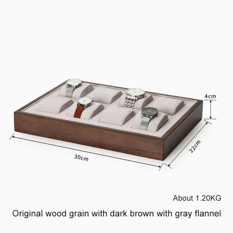 Original wood grain with grey flannel watch display plate — M2 Retail