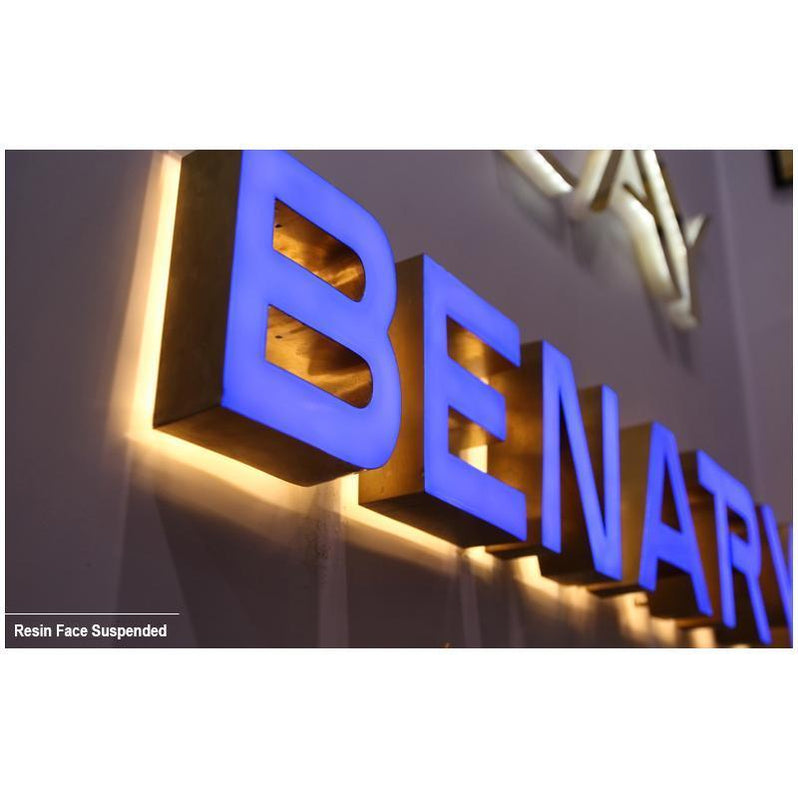 Reverse Lit Shopfront Sign Stainless Steel Stud - Custom 10cm H x 10 s ...