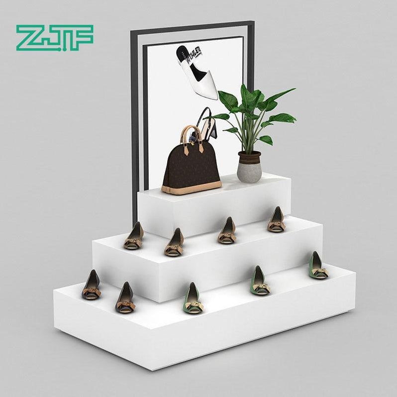 White Paint Step Display Gondola Display for Retail Middle Display — M2 ...