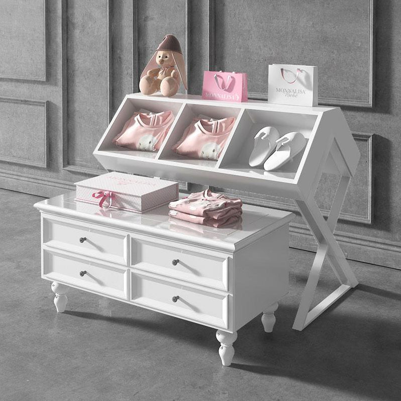 White Painting Display Table with Cabinets for Clothing Store Window D ...
