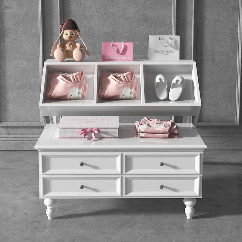 White Painting Display Table with Cabinets for Clothing Store Window D ...
